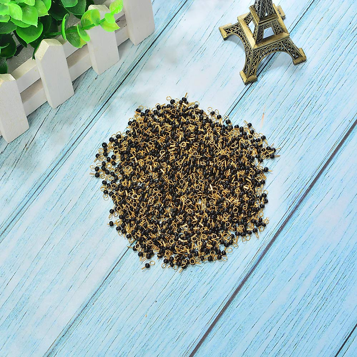 Comimark 100Pcs Black Gold Tone Soldering PCB Board Breadboard Test Point Pin