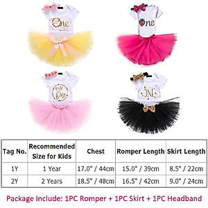 Baby Girls 1st Birthday Cake Smash 3pcs Outfits Set Cotton Romper Bodysuit+Tutu Dress+Flower Headband Princess Skirt Clothes Beige Arrow Wild one Outfits One Size