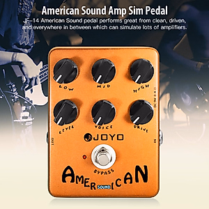 JOYO American Sound Amp Simulator Pedal of Fd 57 Deluxe Amplifier from Clean to Overdrive Sound for Electric Guitar Effect - Bypass (JF-14)
