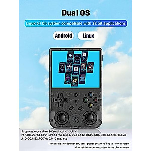 RG353V Emulator Handheld Game Console 10000+ Classic Games 64G Card, 3.5-Inches Display Dual OS Android 11, Linux System Support 5G WiFi 4.2 Bluetooth, RK3566 Chip(RG353V- Dual OS - Black)