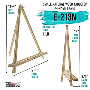 U.S. Art Supply 13-Piece Artist Painting Set with 6 Vivid Acrylic Paint Colors, 12" Easel, 2 Canvas Panels, 3 Brushes, Painting Palette - Fun Children, Kids School, Students, Beginners Starter Art Kit