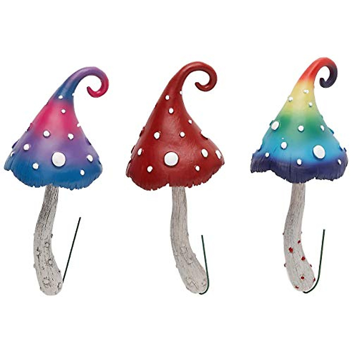 Magical Miniature Garden 7" Mushroom Collection (3 Pack) - 3 Fairy Garden Beautiful Miniature Mushrooms Included. A Gnome - Fairy Garden Accessory