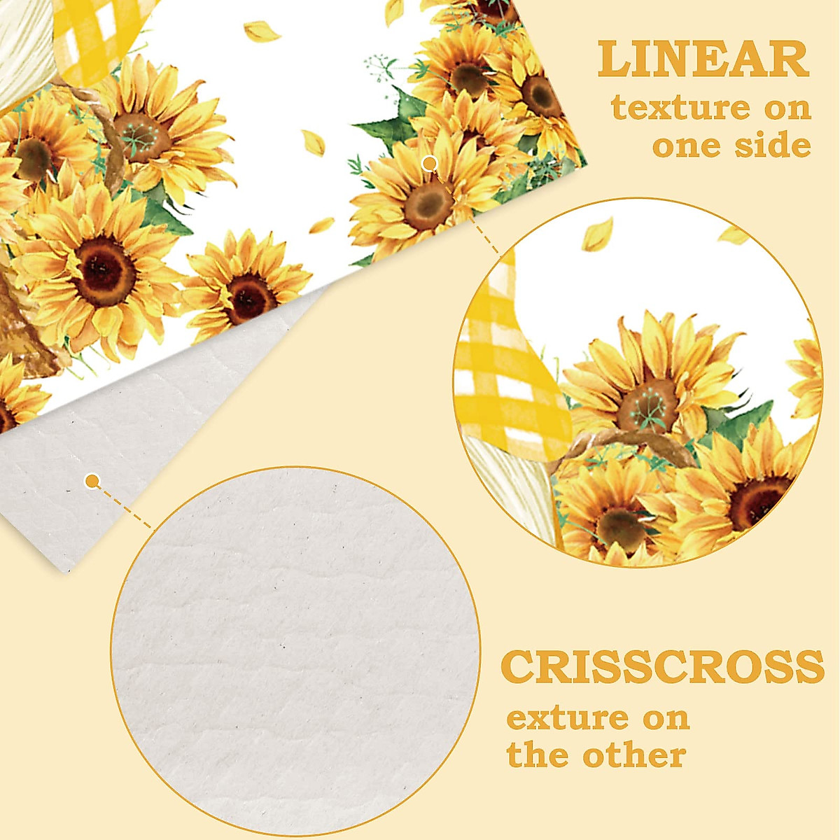 Whaline 6Pcs Sunflower Swedish Kitchen Dishcloths Yellow Flower Gnome Truck Dish Towel Bright Shine Sweet Home Spring Summer Cotton Absorbent Dish Cloth for Cleaning Housewarming, 6.9 x 7.7 Inch