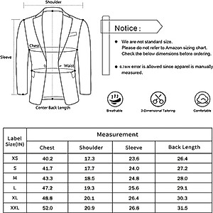 Mylldey Men's Blazers Slim Fit Business Casual Suit Men Sport Coat One Button Travel Blazer Lightweight Suit Jacket(Black-XL)