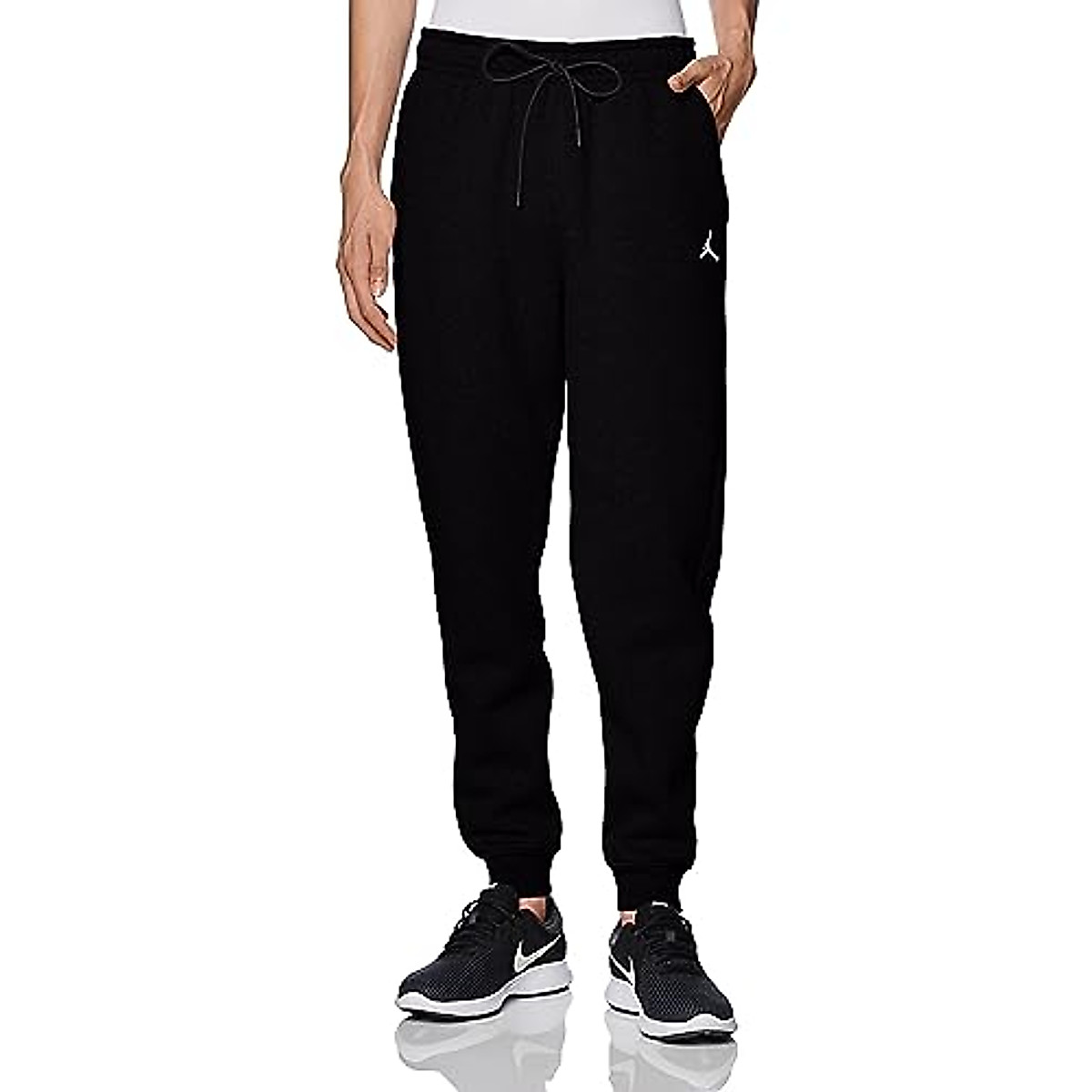Nike Air Jordan Brooklyn Fleece Men's Pants (as1, Alpha, xx_l, Regular, Regular, Black/Black/White)