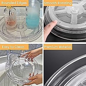 vacane 2 Pack Clear Lazy Susan Organizer Turntable for Cabinet Pantry Lazy Susan 10" Cabinet Organizer for Kitchen, Refrigerator Countertop, Bathroom
