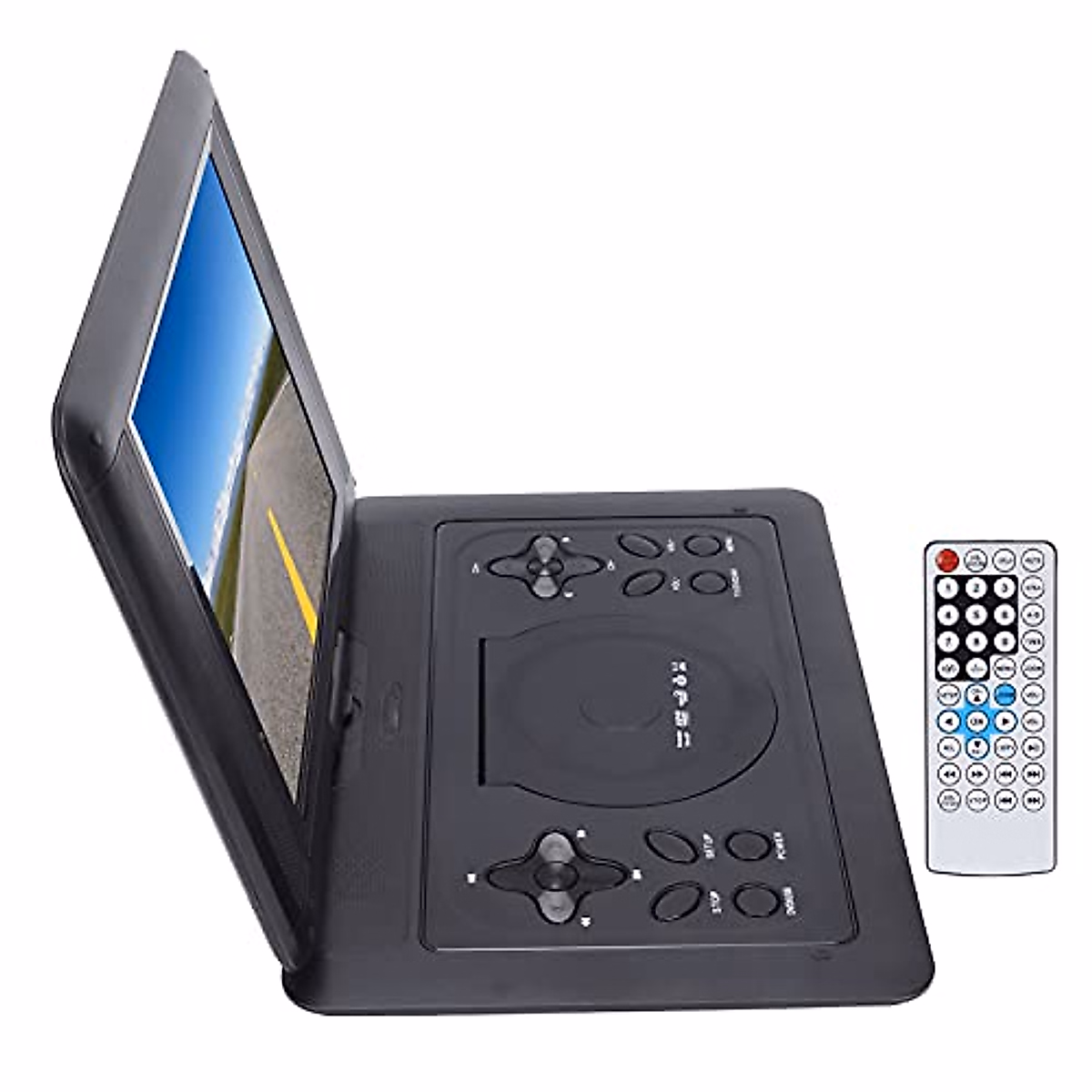 Zunate 12" Portable DVD Player, Small TV Player with 270° Rotation Screen, LCD Wide Screen Display Mobile DVD Player for Home, Office, Car (Black)