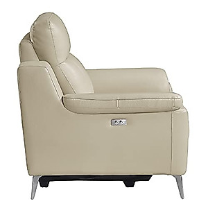 Lexicon Ezra Genuine Leather Power Reclining Loveseat, Beige