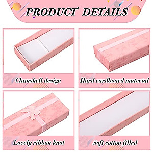 Sureio 24 Pack 12 Color Jewelry Gift Boxes Jewelry Box Gift Cases Cotton Filled Cardboard Paper Jewelry Box Bracelets Bangle Necklace Gift Case with Ribbon Bow for Birthday Wedding (1.6 x 8 Inches)