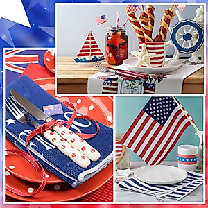 Bencailor 6 Pcs 4th of July Kitchen Towel Patriotic Star Stripe Absorbent Hand Towels Independence Day Gnome Dish Cloths Dish Microfiber Towels for Home Cleaning Baking (Simple Color,Simple Style)