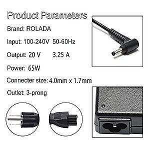 65W AC Adapter Laptop Wall Charger for Lenovo IdeaPad Flex 4 5 6 1470 1480 1570 1580 Lenovo Ideapad 110 110s 310 320 330 330s 510 520 530s 710sYOGA 710 510 Laptops Power Supply Cord