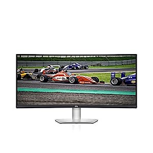 Dell S3422DW Curved Monitor - 34-inch WQHD (3440 x 1440) Display, 1800R Curved Screen, Built-in Dual 5W Speakers, 4ms Grey-to-Grey Response Time, 16.7 Million Colors - Silver