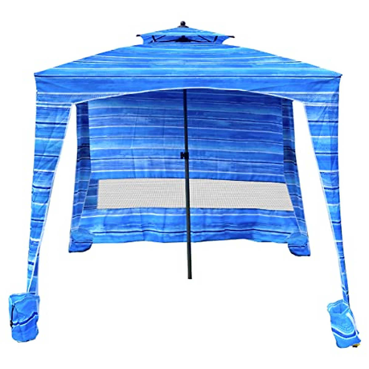 Beach Cabana Canopy Shelter – Cool Sun Shade Tent – 6’ X 6’ - UPF 50+ - Waterproof - Easy Setup – 2 Layer Wind Vent Umbrella – 6 Ft X 6 Ft – BONUS Sidewall – Beach, Lake, Park W/Family - 2 to 4 People