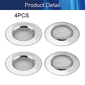 Juvielich Stainless Steel Sink Strainer-2.56" Diameter Rim Mesh Strainer Perfect for Kitchen Sink/Bathroom Bathtub Wash Basin Floor Drain Balcony Drain Hole Hair Catcher 4Pcs
