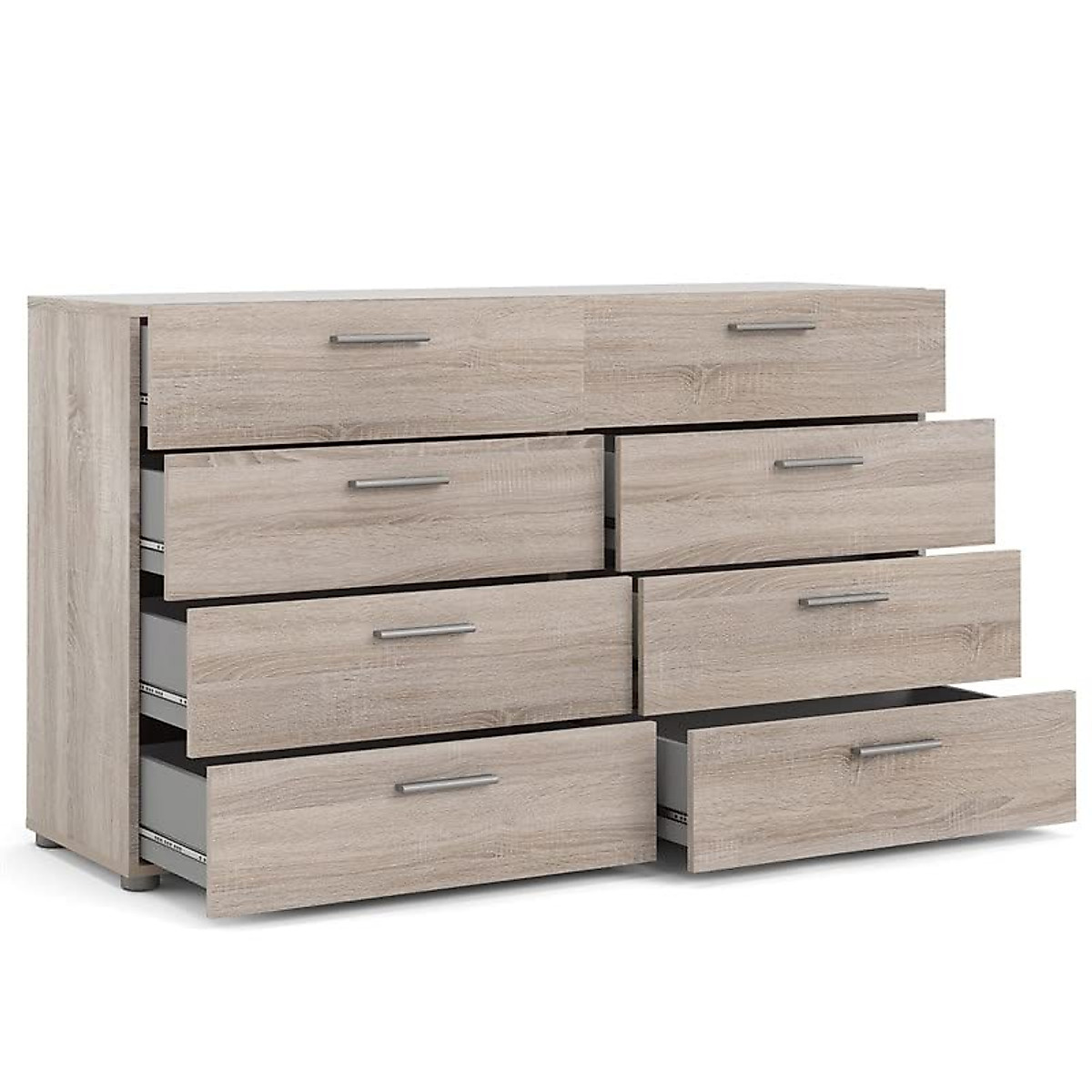 Home Square 3 Piece Bedroom Set with 8 Drawer Dresser and Two 2 Drawer Nightstand in Truffle