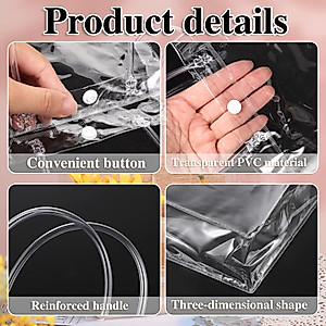 BESARME 30 Pack Clear Gift Bags with Handle, Reusable Plastic Bags Small Gift Wrap Tote Bags Candy Bags for Christmas Party Favors Wedding Birthday (6.3" x 5.9" x 2.8")