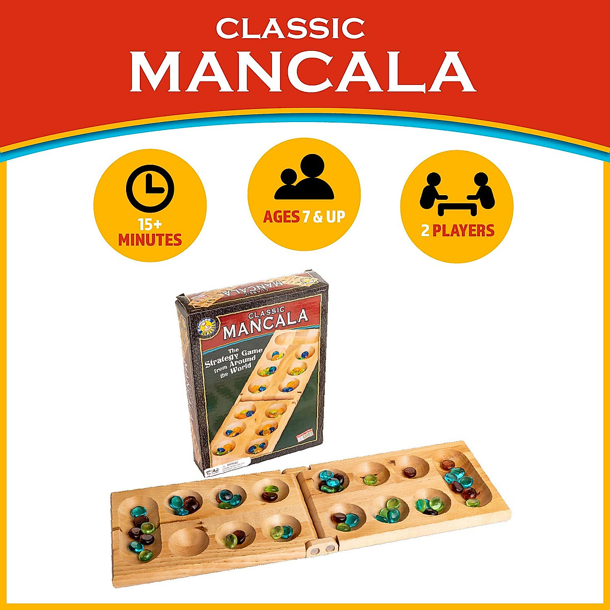 Classic Mancala - Fun Board Game for Friends and Family - Timeless Strategy Game