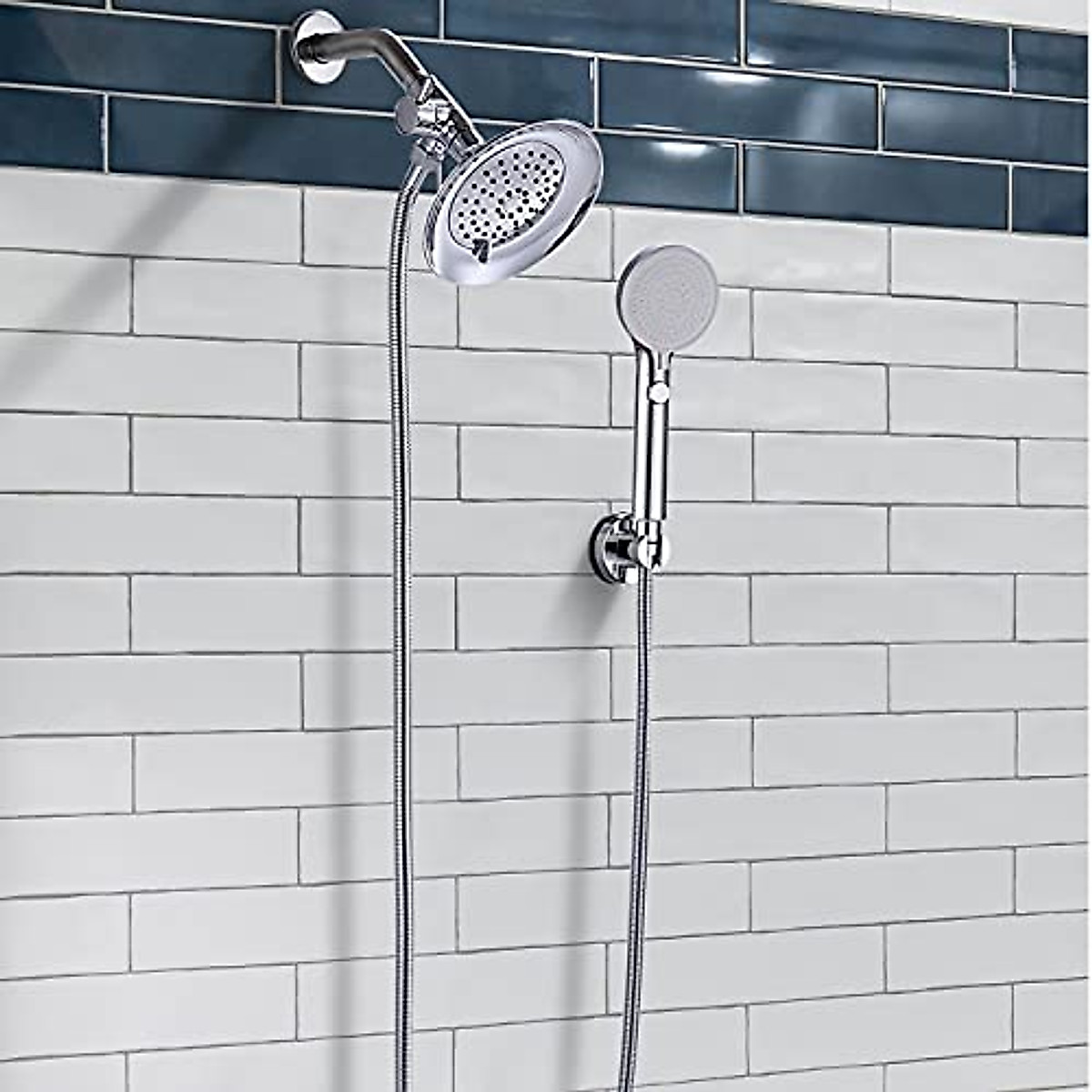 VSincerity Dog Shower Head Sprayer Pet High Pressure 3 Mode Handheld with ONOFF Switch Metal Diverter 100Inch ExtraLong Stainless steel Hose No Drill Hook Chrome 2 Piece Set