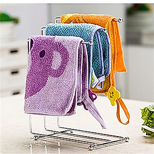 N/A Stainless Steel Kitchen Countertop Vertical Rag Rack Storage Rack Small Towel Drying Rack
