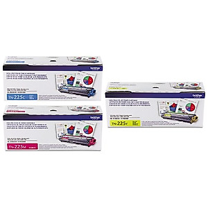 Brother TN225C, TN225M, TN225Y (TN-225C, TN-225M, TN-225Y) High Yield Cyan, Magenta and Yellow Toner Cartridge Set