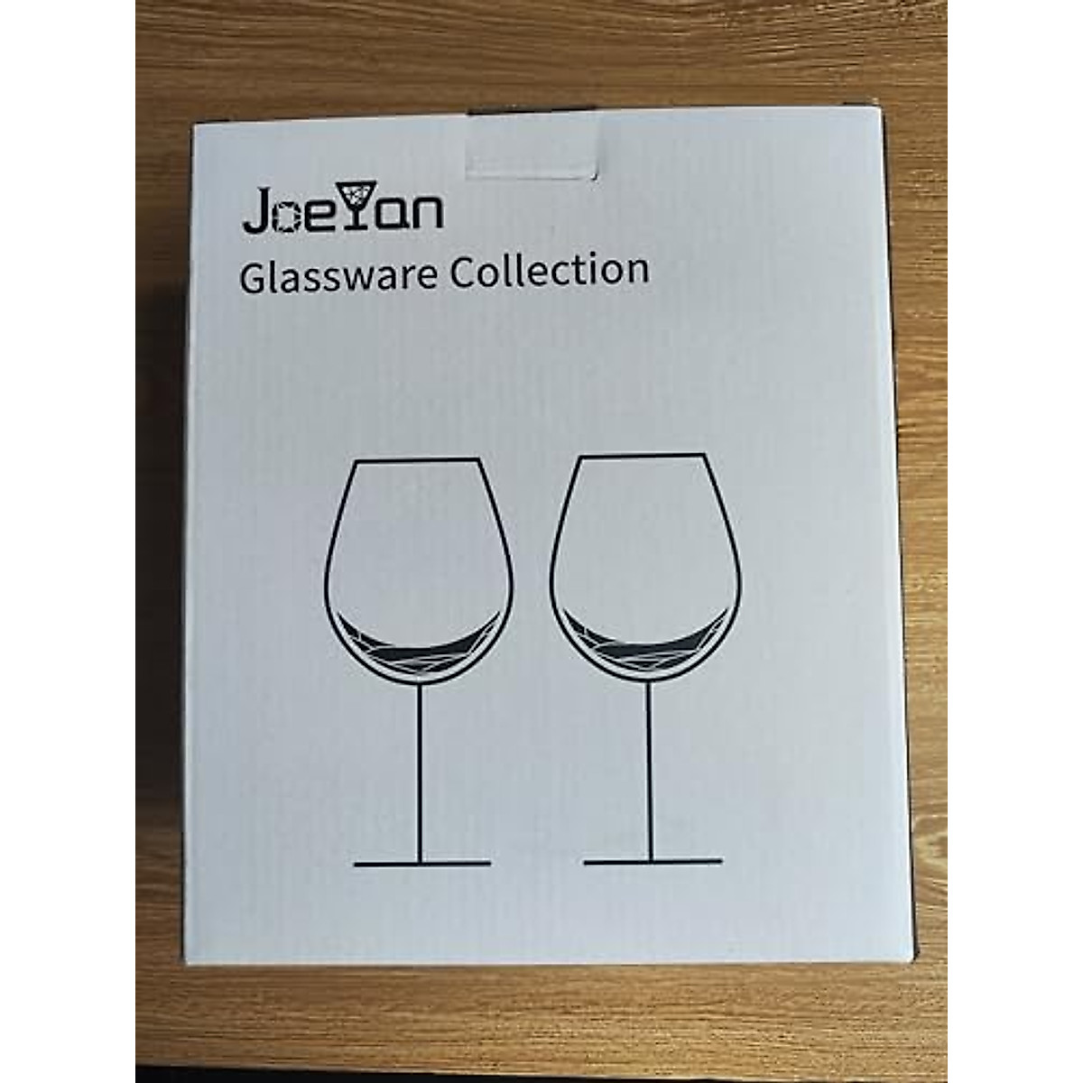 Joeyan Handmade Blue Crackle Wine Glasses,Large Crystal Burgundy Wine Glass Cup with Stem,Red White Wine Goblet Tumbler,Aesthetics Glassware Collection,Set of 2,21 oz