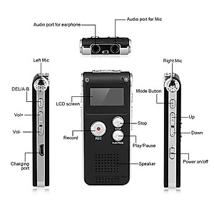Paranormal Ghost Hunting Equipment Digital EVP Voice Activated Recorder USB US 8GB (Silver)
