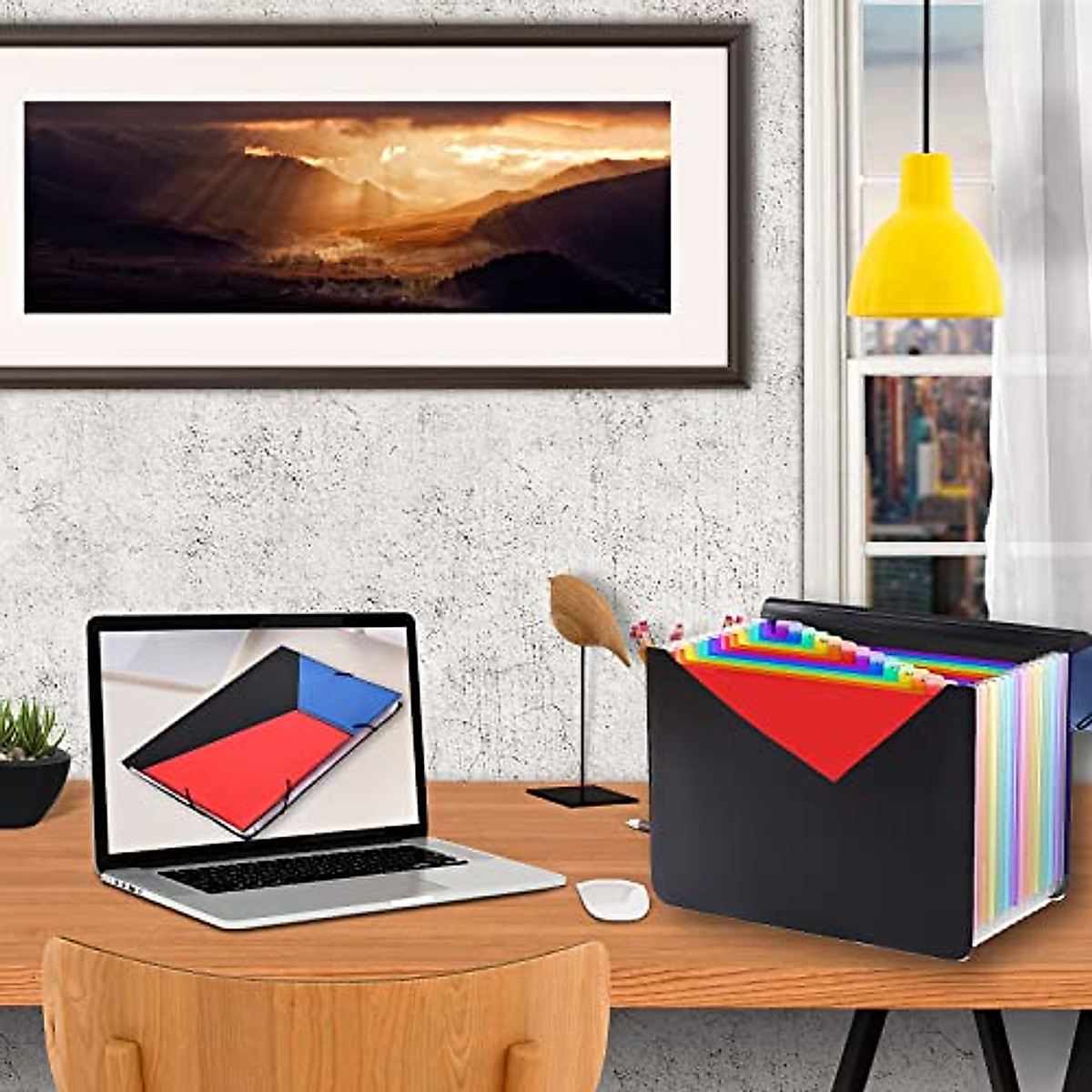 Cloudia 13 Pockets Accordion File Organizer, Expanding File Folder with Blank Labels, Super Heavyweight Monthly Accordion Folder, Desktop Accordion Folders