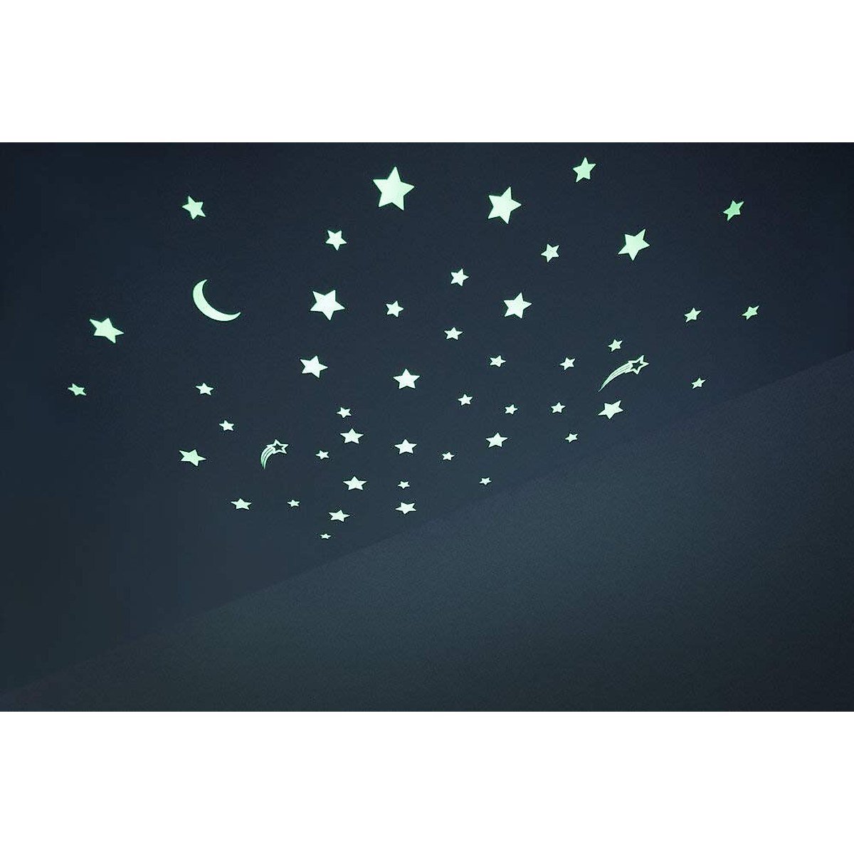 GLOPLAY Starry Night Series (48 pcs/Pack), Glow in The Dark Educational Wall Stickers, The Eco-Friendly and Brightest Wall Stickers for Ceiling, Bathtime, Bedroom, Party, Decor
