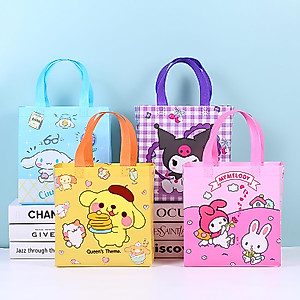 16 Pcs Cinnamo Dog Meledy Cartoon Kawaii Party Favor Bags with Handles, Non-Woven Reusable Goodie Bags Treat Tote Gift Bags for Kids Boys Girls Birthday, Baby Shower,Birthday Party Decorations