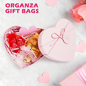 ANZNKU 50 Pack White Organza Bags 3x4 Inch, Mesh Gift Bags Candy Bags Small Mesh Bags Drawstring Favor Bags for Party Wedding Christmas