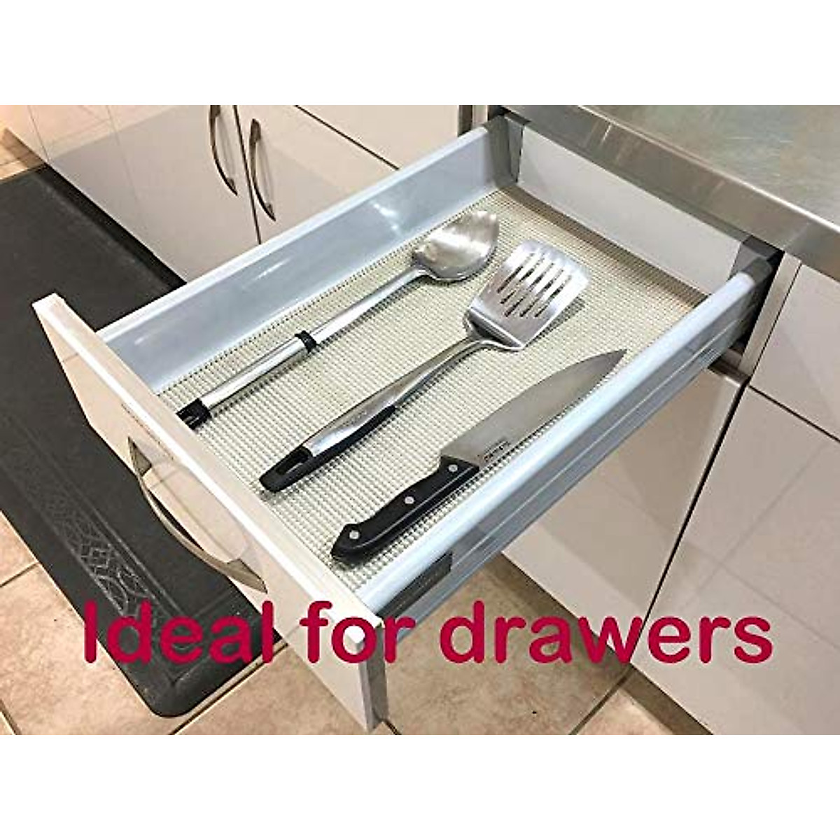 CCS Rainforest Non-Adhesive Non-Slip Shelf and Drawer Liner, (Black, 12-inch x 20-feet)