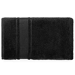 Melissa Linen, 2 Piece Hand Towel Set, 100% Turkish Cotton Face Hand Towels for Bathroom, 20 in x 35 in, Absorbent, Quick Dry, Durable and Soft, Spa and Hotel Quality, Jet Black