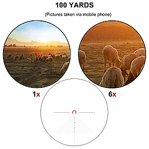 VICTOPTICS S6 1-6X24 30mm Monotube SFP 5 Levels Red & Green Illumination LPVO Matte Black Edge-to-Edge Image Rifle Scope with Zero Reset & Turret Lock for Hunting Shooting Compact Airsoft Rifle Scope