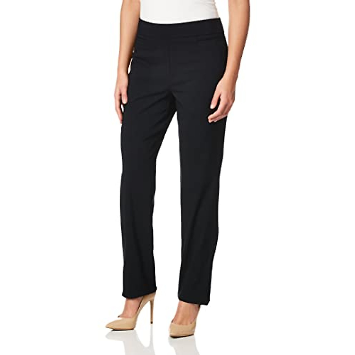 Briggs New York Women's Super Stretch Millennium Welt Pocket Pull on Career Pant, Black, 16