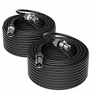 Dacimora 2 Pack 100FT XLR Microphone Cable, Fully Balanced, for Microphone, Mixer, Recording Studio (2Pack,100FT)