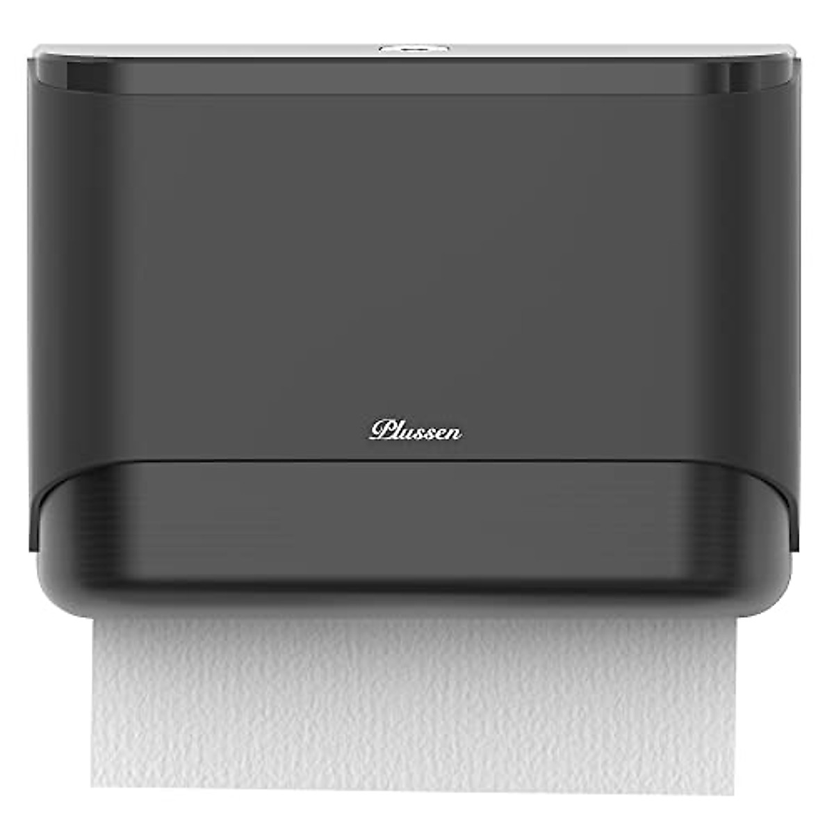 PLUSSEN Paper Towel Dispenser Wall Mount,Black Commercial Paper Towels Holder Dispensing Multi-Fold Trifold Tissue for Bathroom Kitchen Office