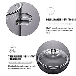 Glass Cooking Pot, 1.5L/50 OZ Glass Saucepan with Cover, Transparent Heat Resistant High Borosilicate Glass Stovetop Pot and Pan with Lid, Easy Grip Handles, Safe for Pasta Noodle (50OZ/1.5L)