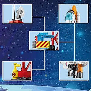 Scosloo Mini Space Shuttle Building Block Toy, Spaceship Rocket Launch Center Toy Set, Aerospace Rocket Building Kit Gifts for 7 8 9 10 11 12 Years Old Boys Kids (107Pcs)