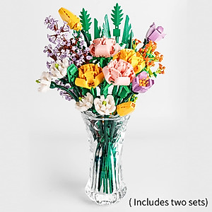 PREBOX Flower Bouquet Building Toy Sets for Girls and Adults - Best Birthday Gifts for Girl, Her, 6-8 10-12 14+ Year Old, Flowers Craft Build Blocks Kit 832 pcs