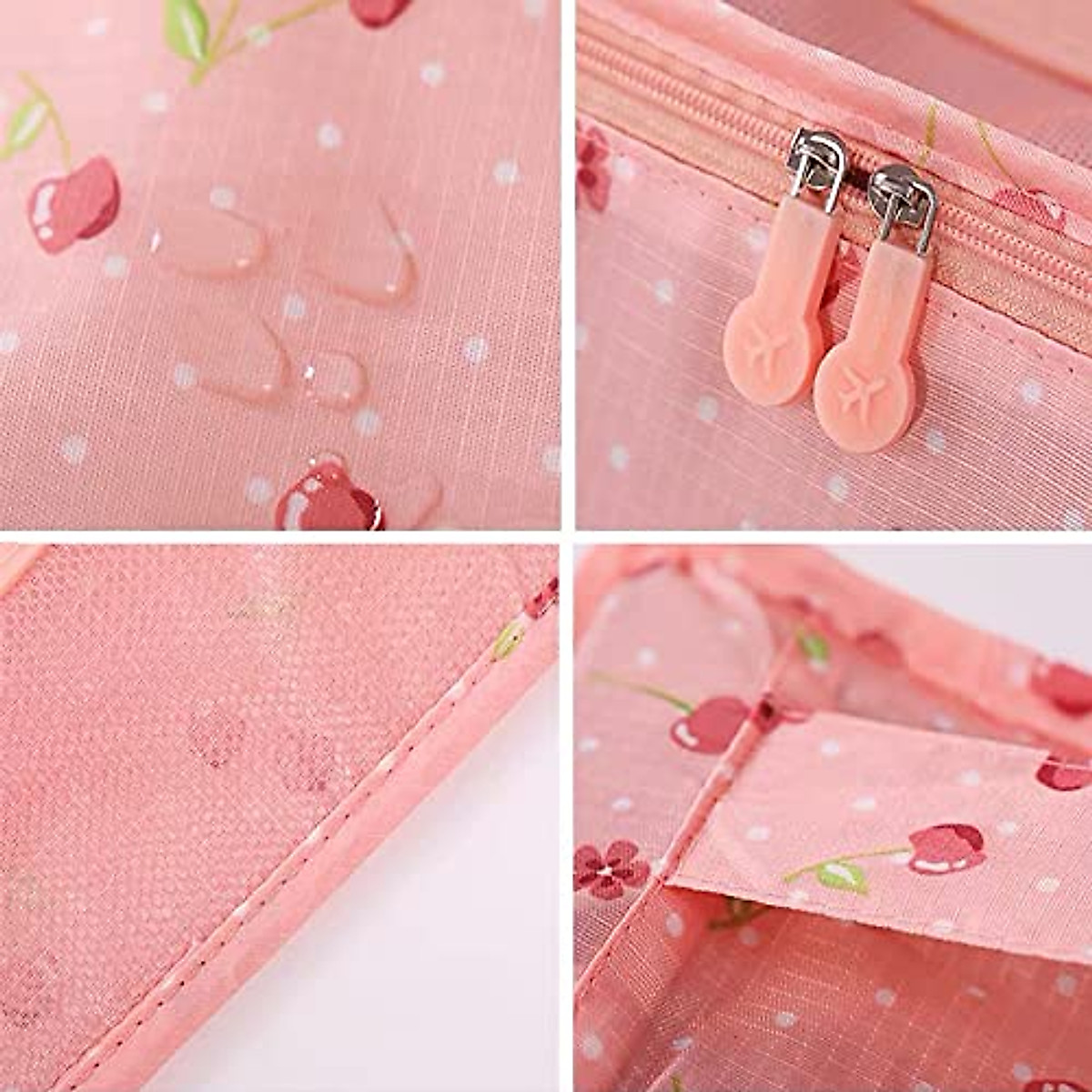 Fxkoolr Packing Cubes for Suitcases - 7 Pieces,Light Packing Cubes for Travel, Suitcase Organizer Bags Set, Luggage Organizers for Suitcase, Water-Resistant Travel Essentials, Pink Cherry