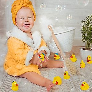 Cllayees Set of 15 Duck Bath Toy Rubber Duckies, 2 Inches Bathtub Duck Set Squeak Rubber Floating Duck Baby Shower Bath Tub Pool Toys