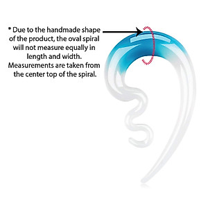 BodyJ4You 2PC Glass Ear Tapers Plugs 0G Aqua White Handmade Hanger Piercing Jewelry Set