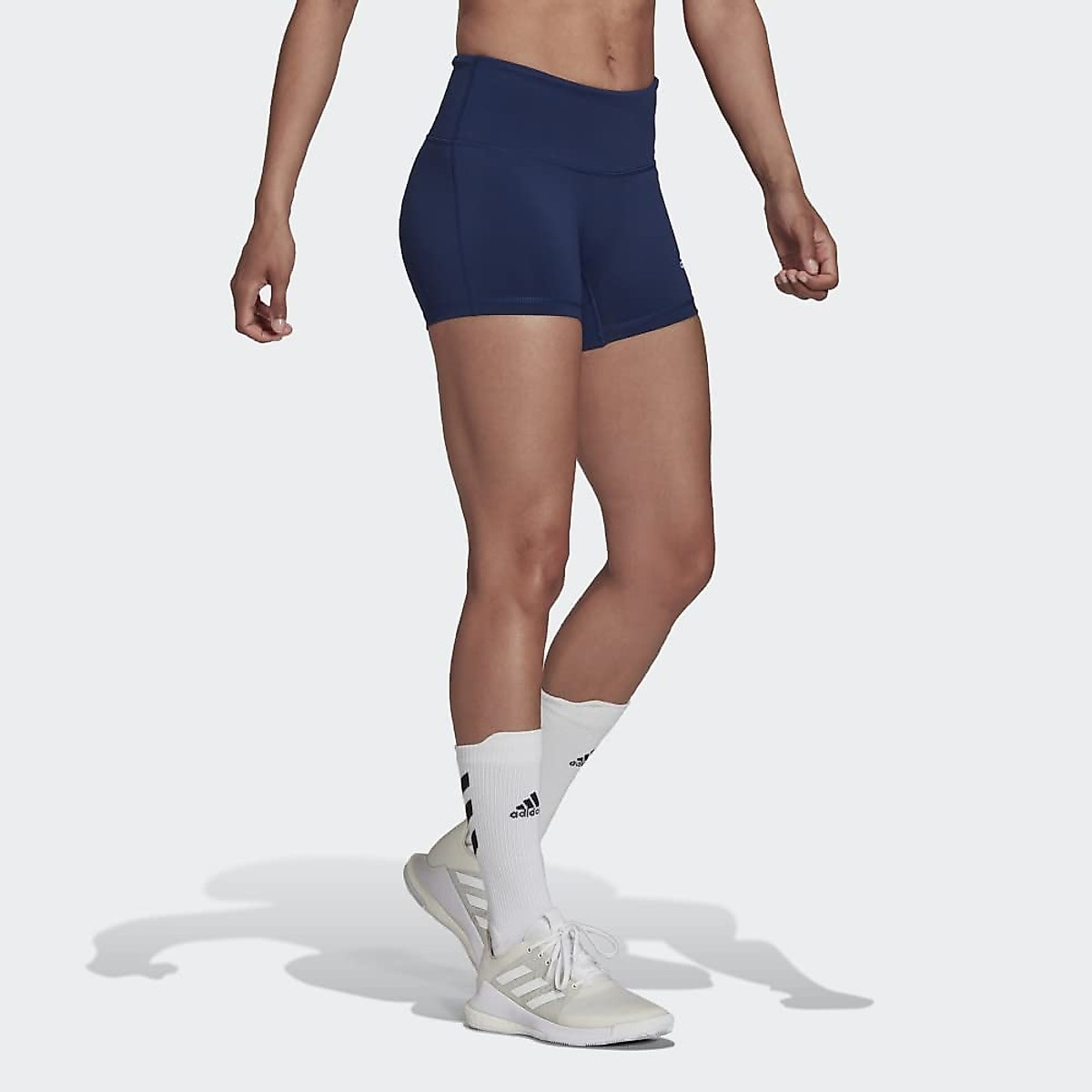 adidas Women's 4 Inch Shorts, Team Navy Blue/White, Medium