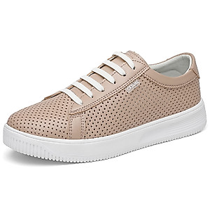 Women Lightweight Sneakers Breathable Casual Lace Up Fashion Walking Shoes Easy Clean Stylish Shoes Brown 8