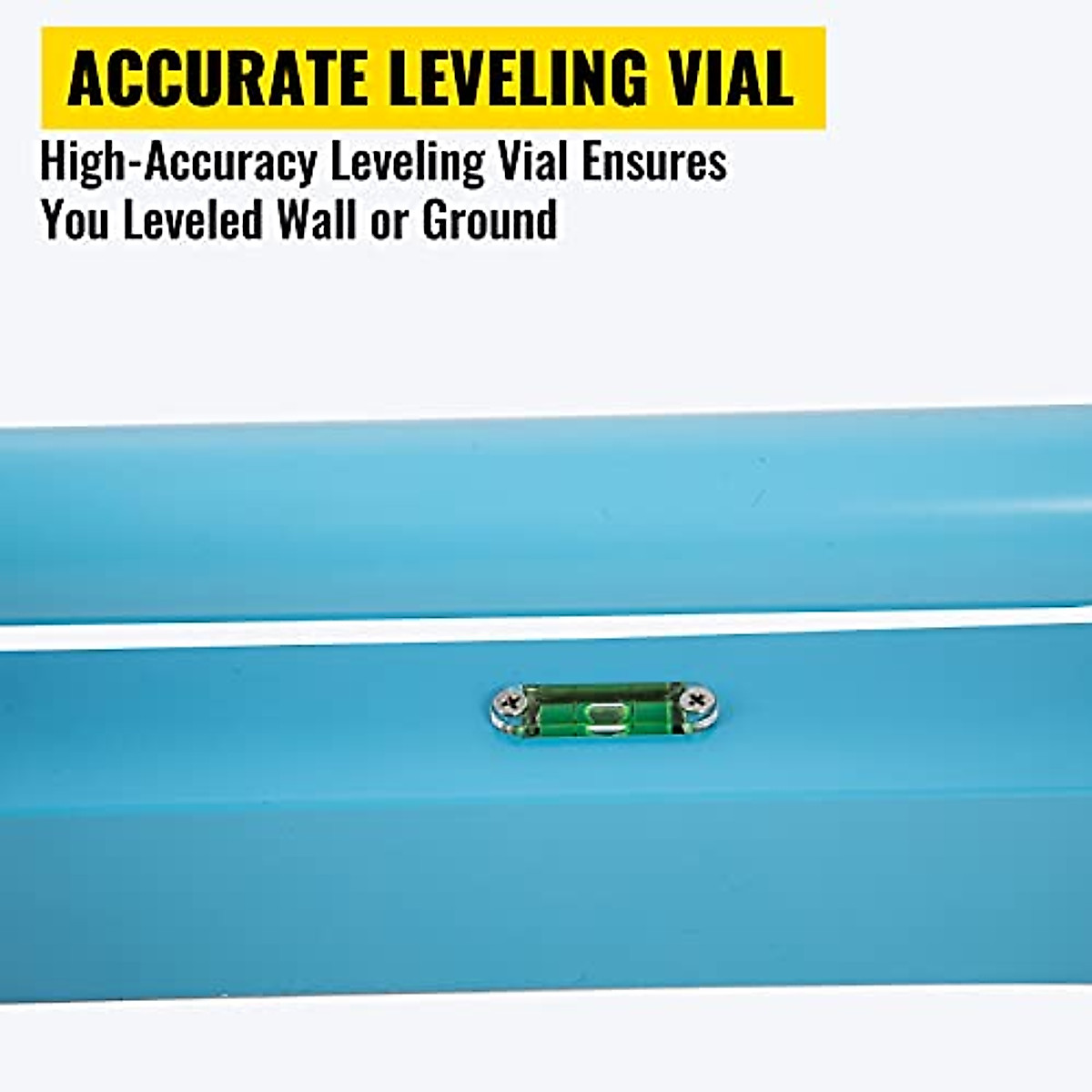 VEVOR Concrete Screed, 48" Aluminum Screed Board, Concrete Screed Tool with Built-in Leveling Vial, Lightweight Concrete Screed Board with Comfortable Handle and Plastic Shovel for Construction