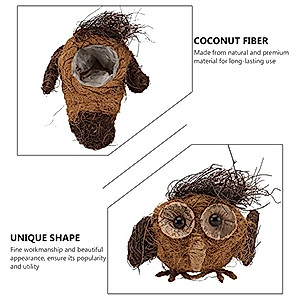 Garneck 1pc Owl Flower Basket Owl Bonsai Pot Rattan Basket Rustic Pots Micro Landscape Pots Wedding Table Centerpiece Animal Flower Outdoor Wall Natural Coco Replacement Liner Coir Plant