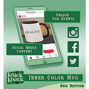 Knick Knack Gifts #heckle - 11oz Ceramic Colored Handle and Inside Coffee Mug Cup, Black