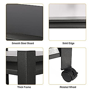 ALAPUR Adjustable Garage Shelving Heavy Duty with Wheels,3 Tier Metal Garage Storage Shelves Units for Basement Utility Shed Workshop, L23.6''xW15.7''xH33.5'',Black