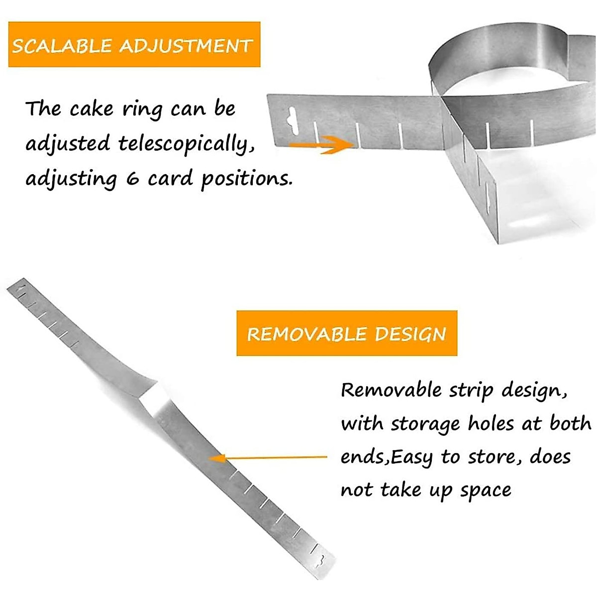 YYYFEI Multipurpose Round Steel Ring，Cake Mold Ring, Adjustable Cake Mold Ring for Baking, Premium Quality Functional Baking Gifts (Heart-shaped)