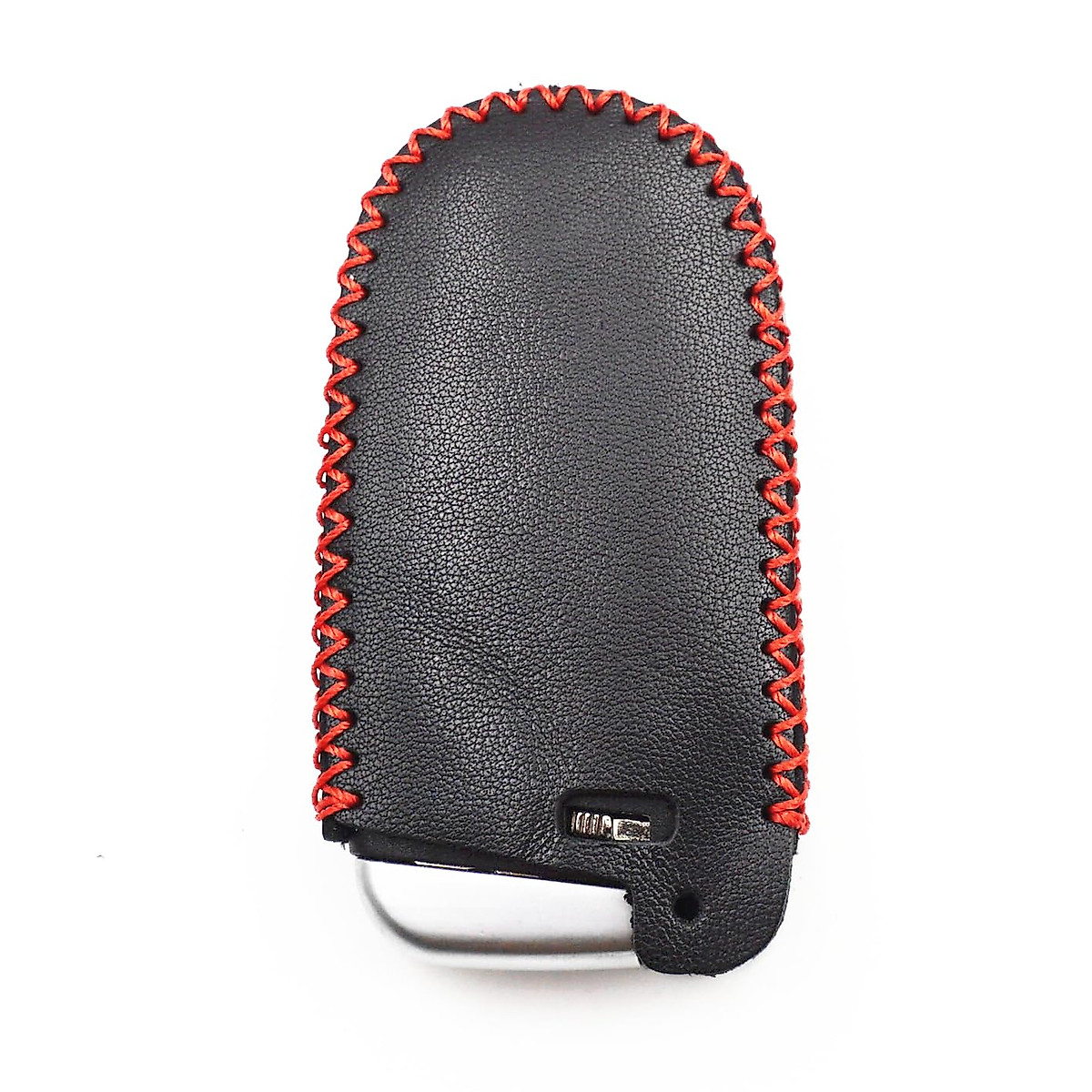 WFMJ Black Leather for Jeep Grand Cherokee Dodge Charger Challenger Dart Durango Journey Chrysler 300 5 Buttons Smart Remote Key Fob Case Cover Chain (type1)